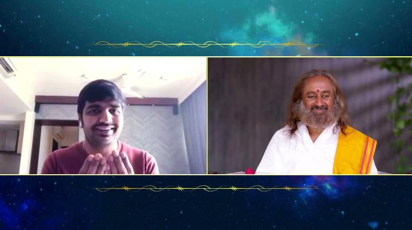 Gurudev and Comedian Sathish engage in a conversation about laughter ...